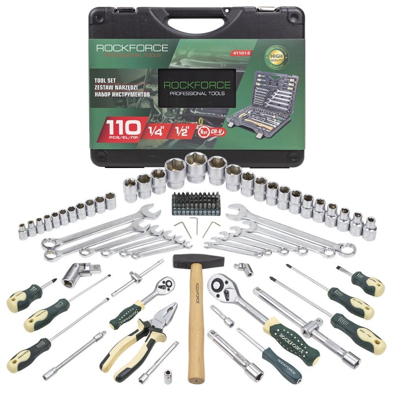ГЕДОРЕ 1/2", 1/4" 110 ЧАСТИ ROCKFORCE - Tools Depo